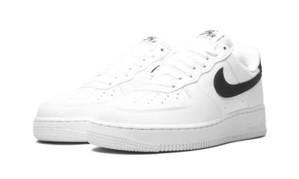 NIKE AIR FORCE 1 LOW 07 WHITE BLACK PEBBLED LEATHER | Tekkies Store