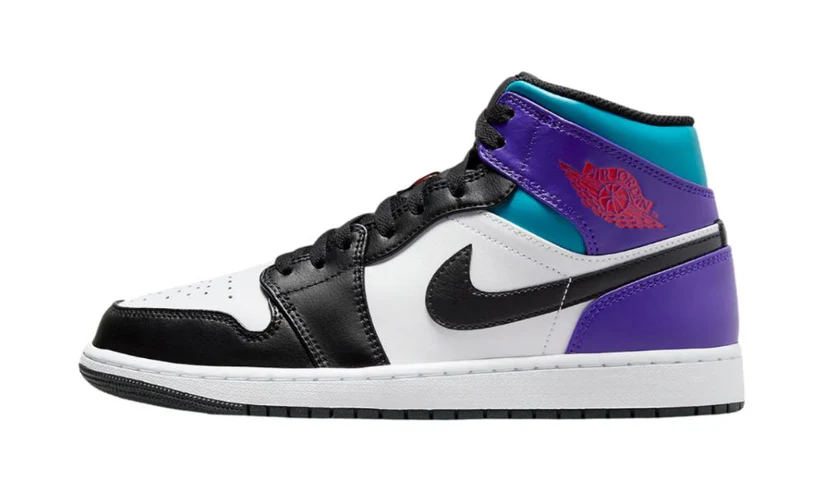 AIR JORDAN 1 MID TEAL COURT PURPLE TROPICAL TWIST AQUA | Tekkies Store